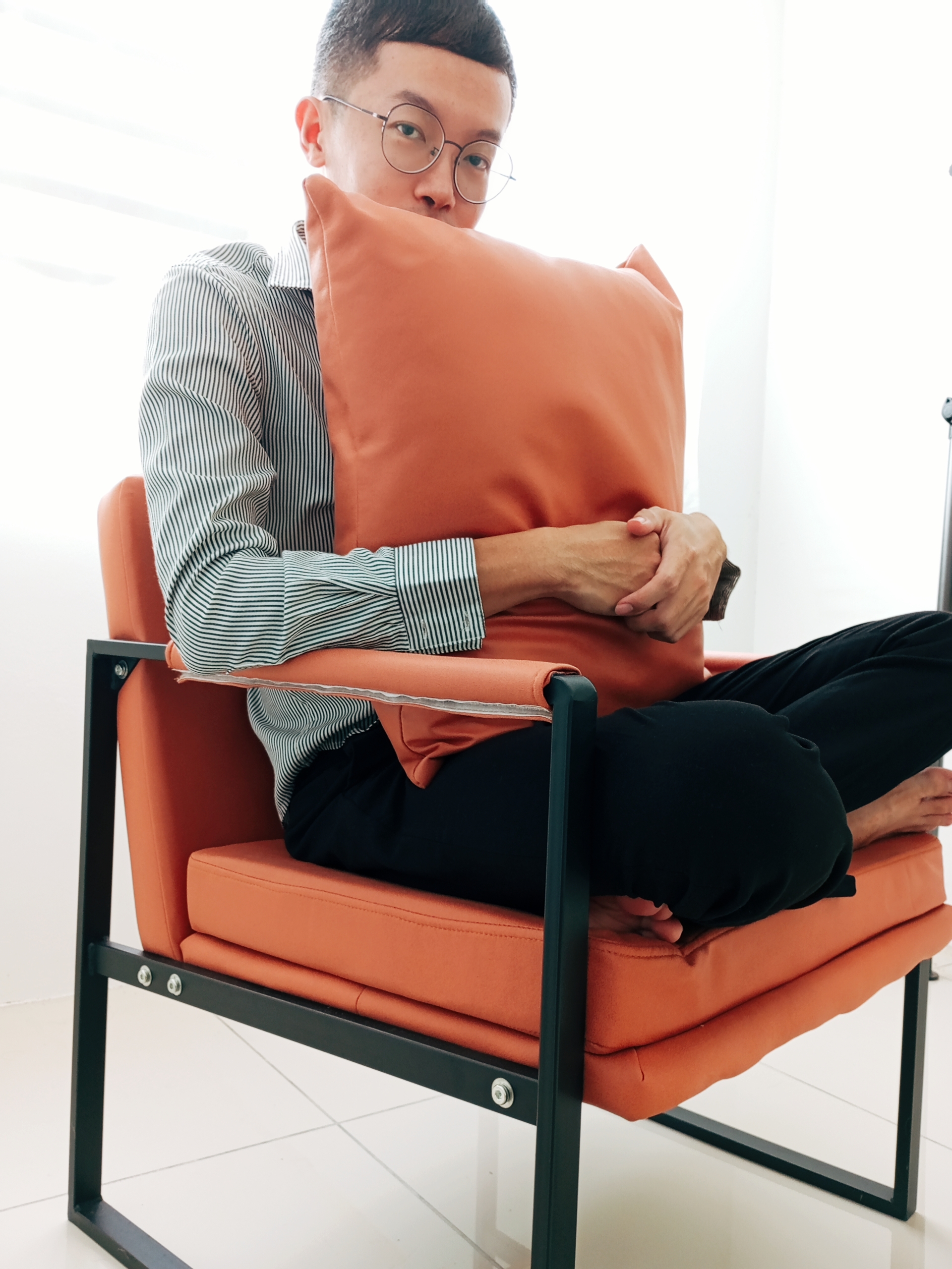 Single Sofa Leisure Sofa Lazy Sofa Bedroom Living Office Balcony Solid ...