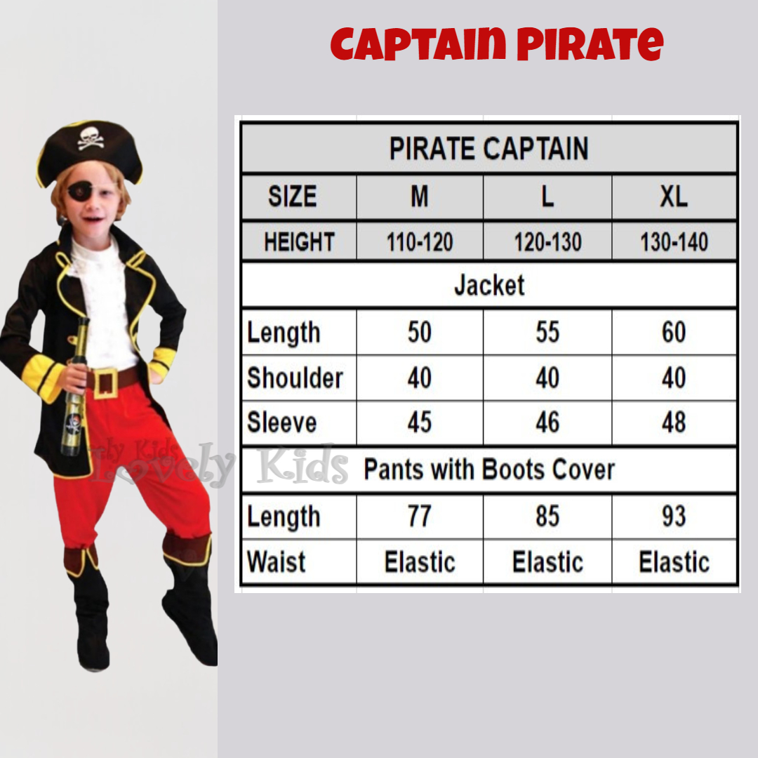 [READY STOCK] Kids Halloween Costume Pirate Caribbean Captain Cosplay ...