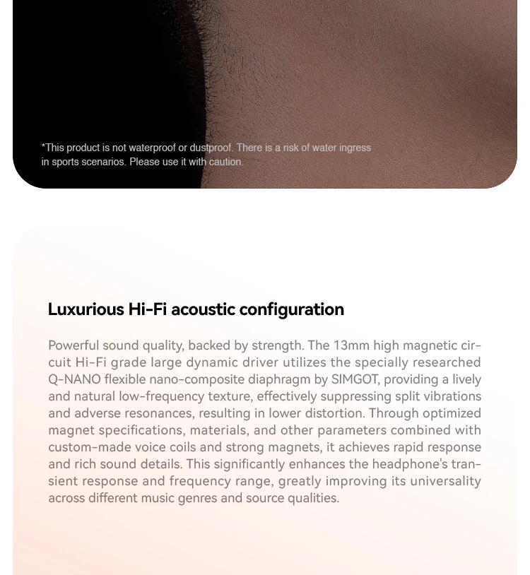 SIMGOT FLD100 13mm Dynamic Driver Bluetooth 5.3 TWS Semi-In-Ear HiFi ...