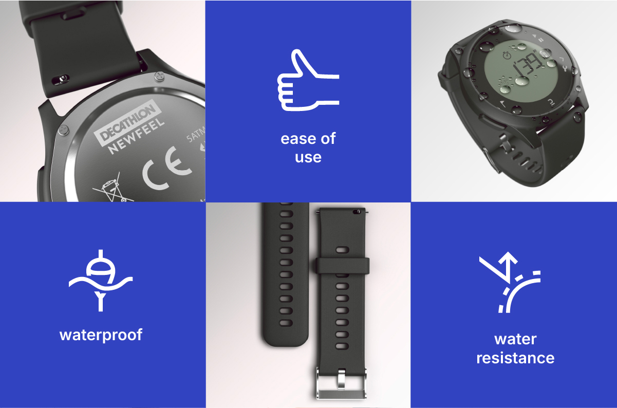 Decathlon Running Watch W100 (Stopwatch, Waterproof, Easy Setting, Lap ...