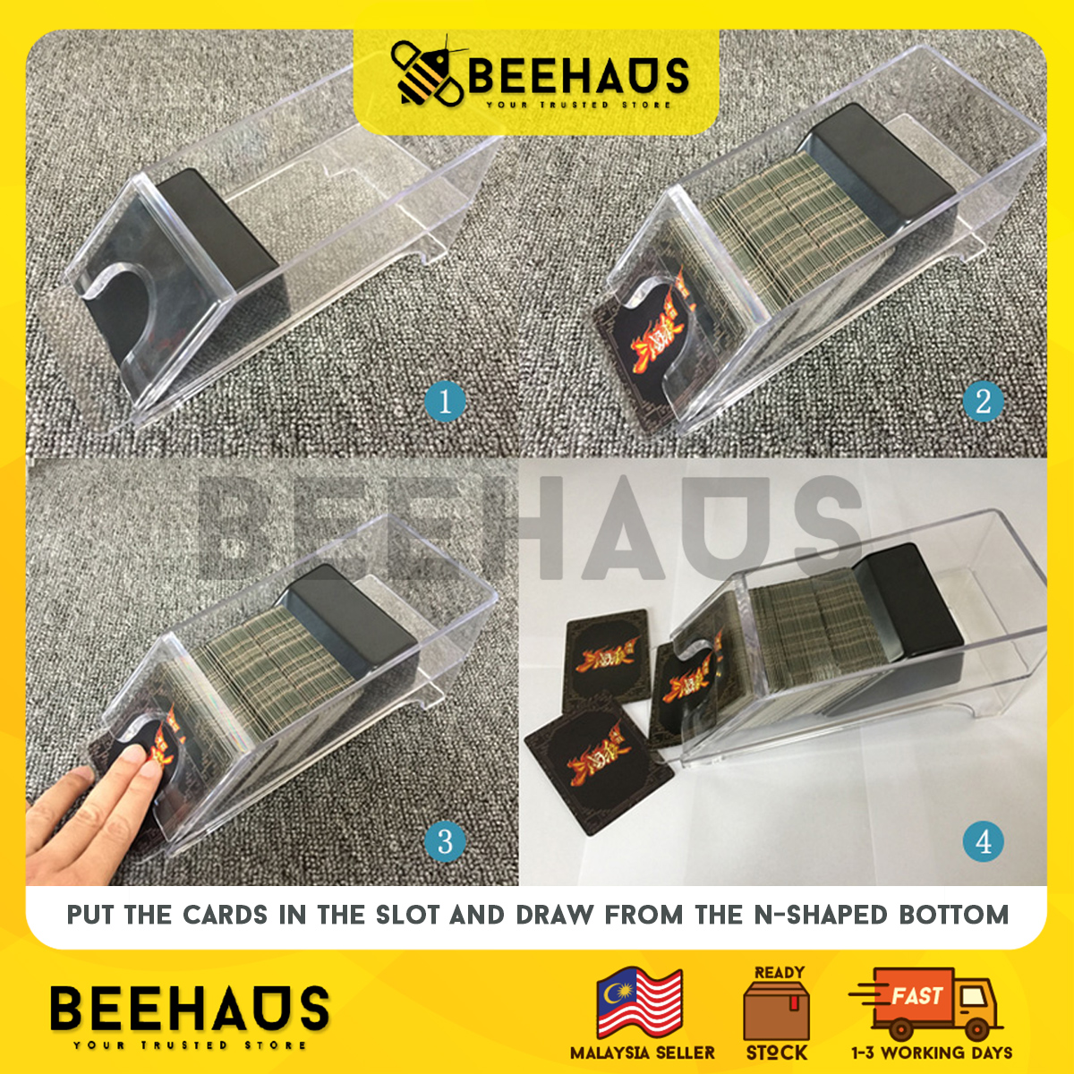 Beehaus Poker Card Dealer Shoe | Fit 4 Set Card Poker Decks Acrylic ...