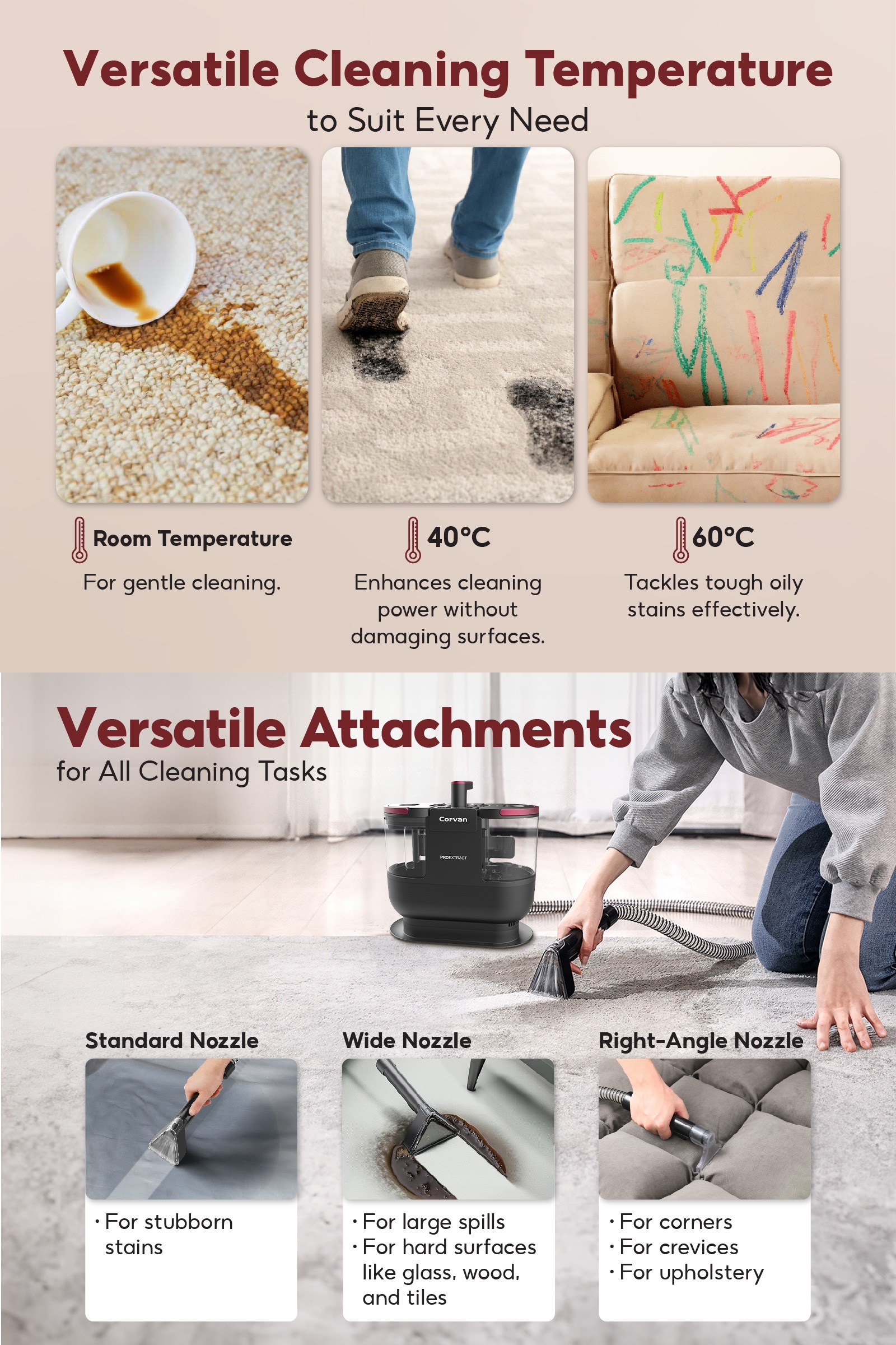 Corvan S7/S6 Spot Cleaner Vacuum | Ordors, Stains & Spills Removal ...