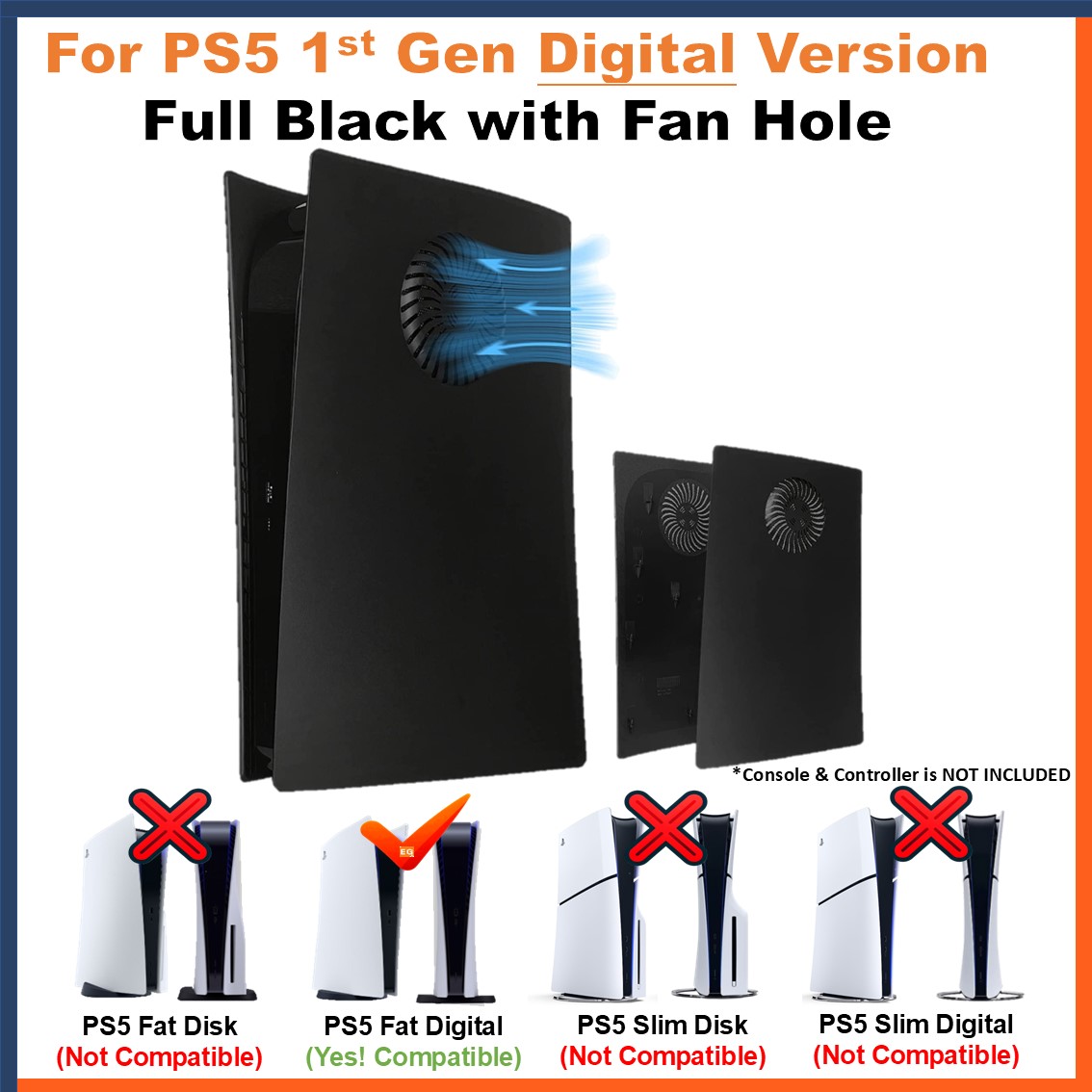 Playstation 5 Cover Faceplate PS5 Replacement Plate for PS5 / Slim Disk ...