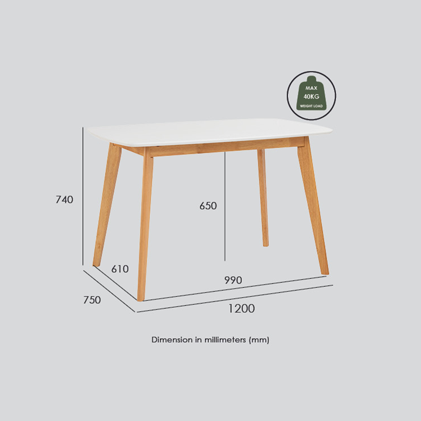 HOMATRIX Wooden Dining Table Set Rectangle Scandinavian 4 Seater 6 ...