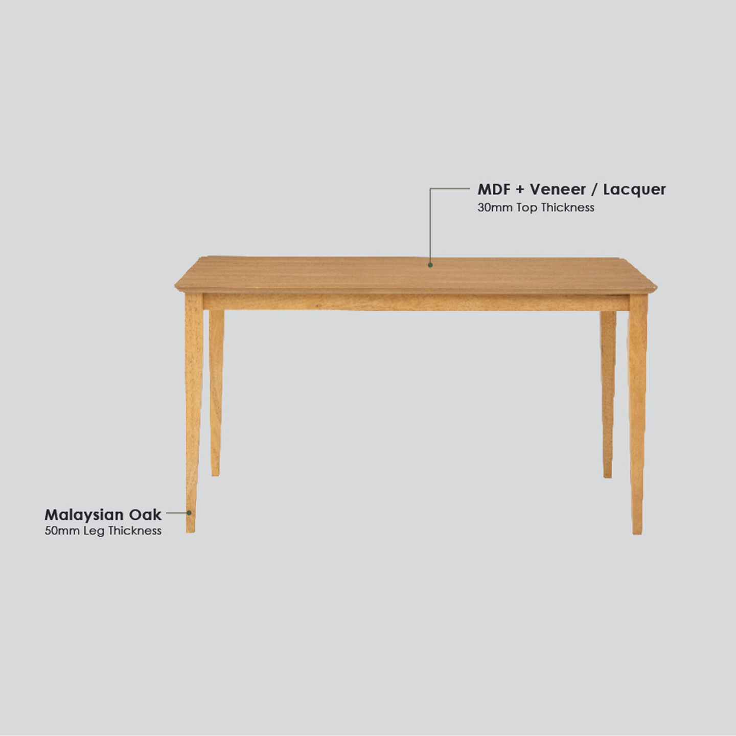 HOMATRIX Wooden Dining Table Set Rectangle Scandinavian 4 Seater 6 ...