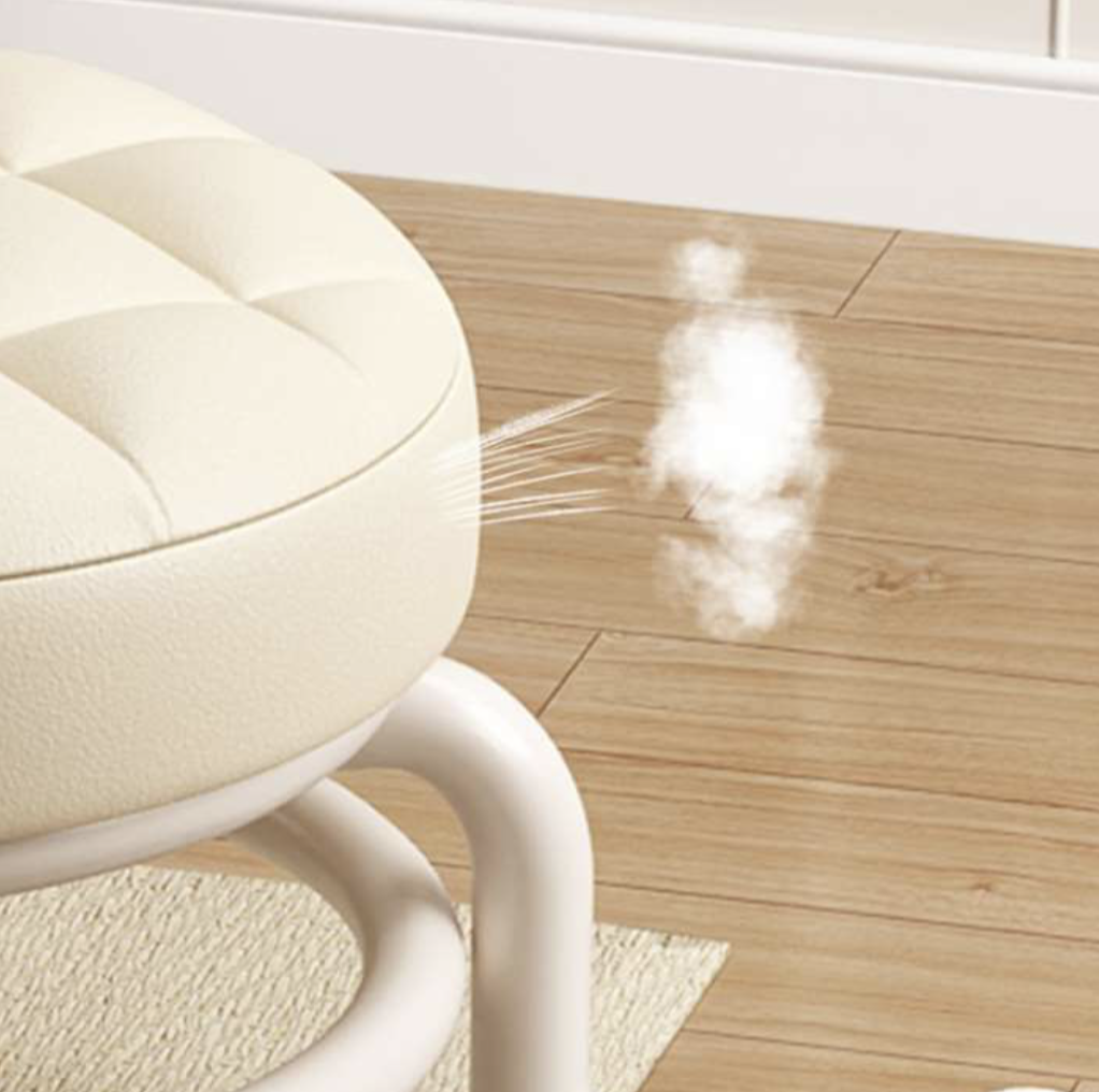 Small Chair Round Stool With Sofa Cushion Foot Pulley Moving Stool ...