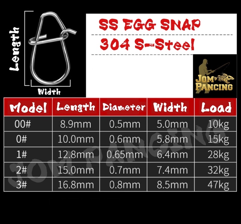 【Jom Pancing】STAINLESS-STEEL EGG SNAP Lure Connector Swivel Snap Kekili ...