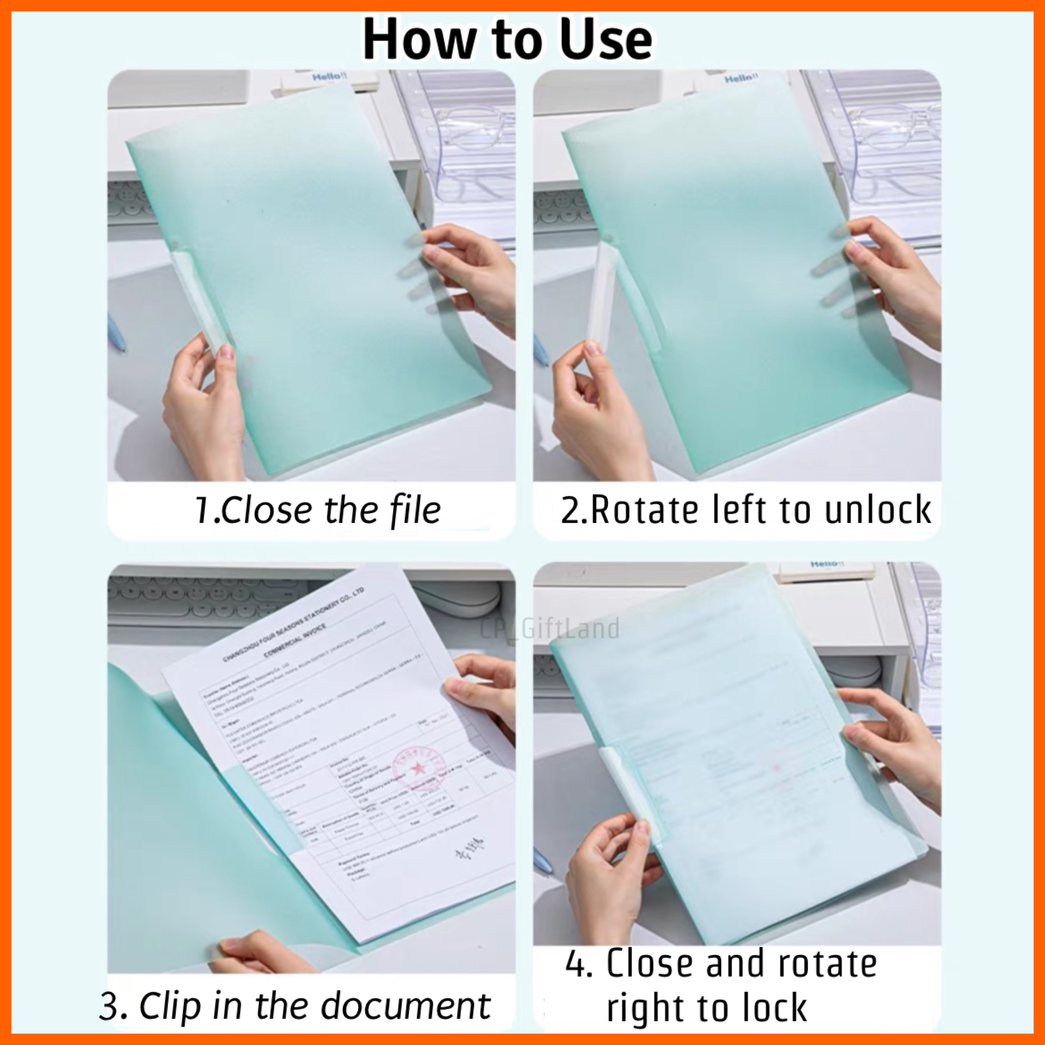 File Folder A4 Waterproof Morandi Side Open Document Organizer File ...