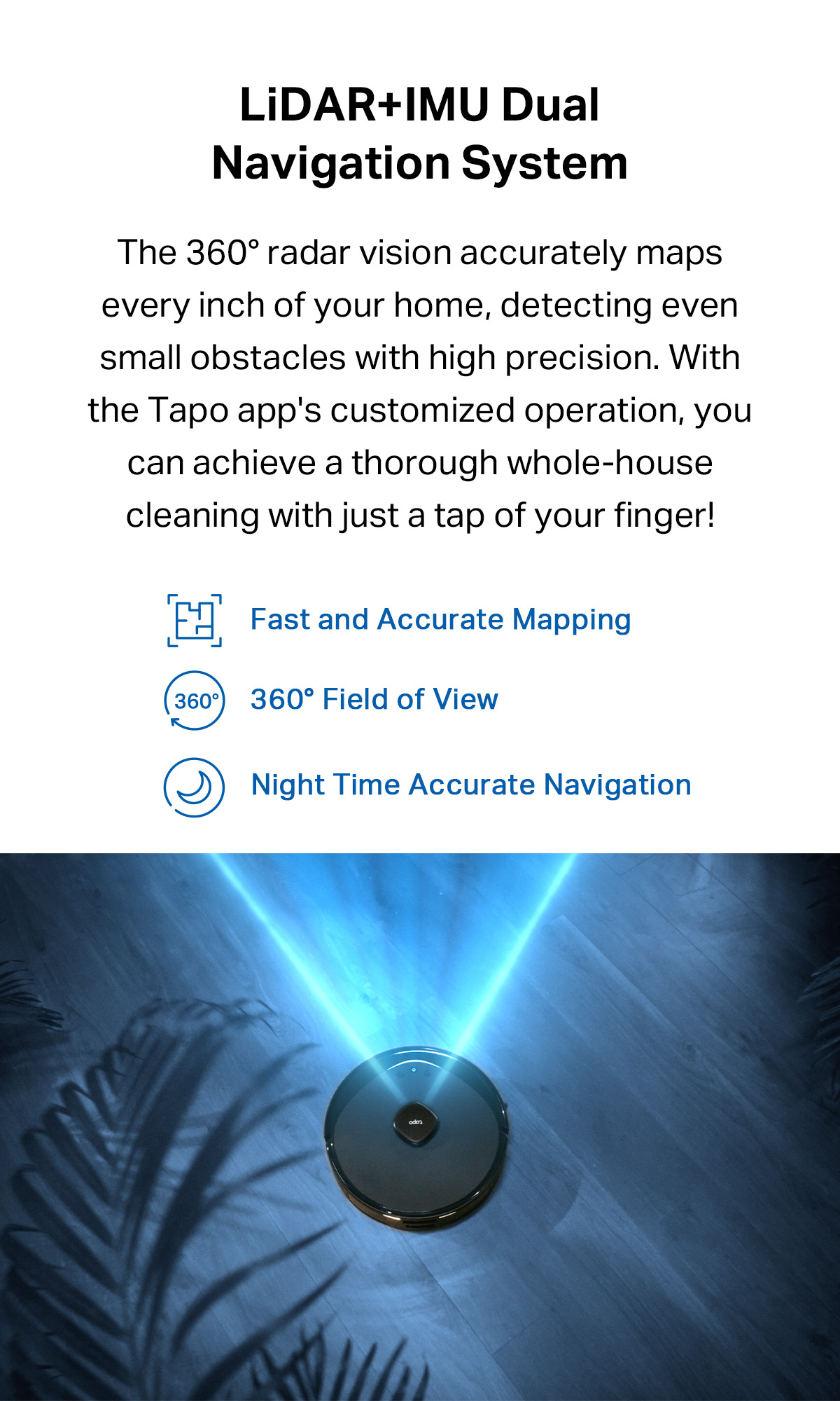 TP-Link Tapo RV30 Max Plus 5300Pa Robot Vacuum Cleaner LiDAR Navigation ...