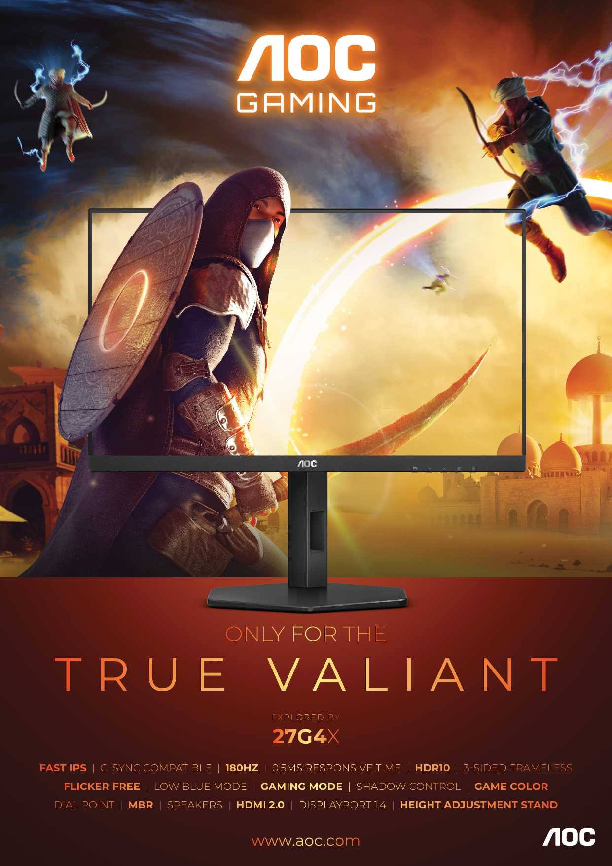 AOC 27G4X 27" GAMING MONITOR WITH SPEAKER (27" FAST IPS FHD / 0.5MS ...