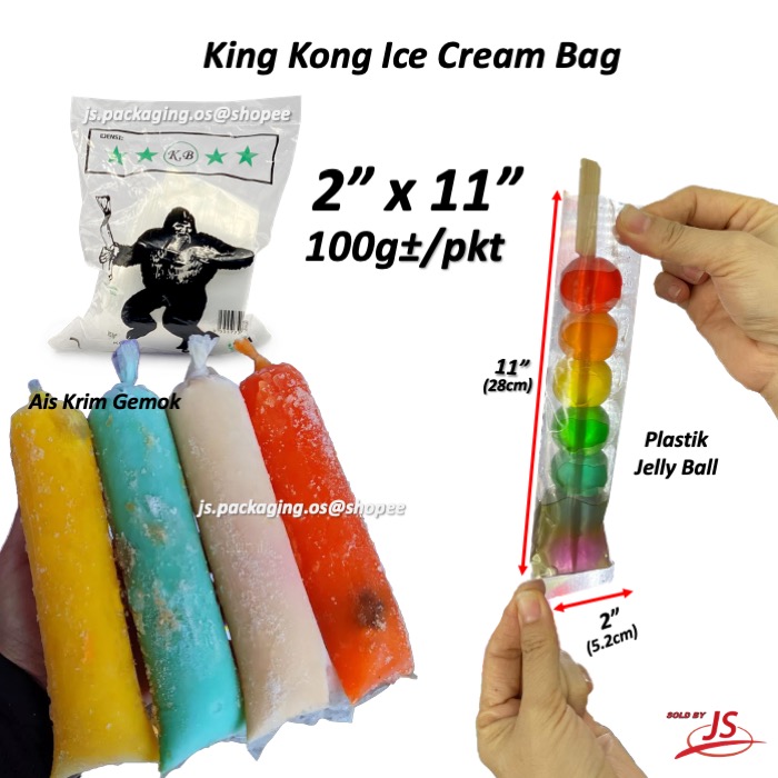 Plastik Aiskrim Malaysia King Kong Ice cream Long Plastic Bag Aiskrim ...