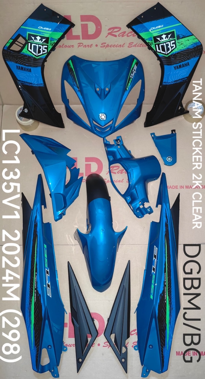 (TANAM) COVERSET STICKER TANAM (HLD Racing) Cover set YAMAHA LC135 V1 ...