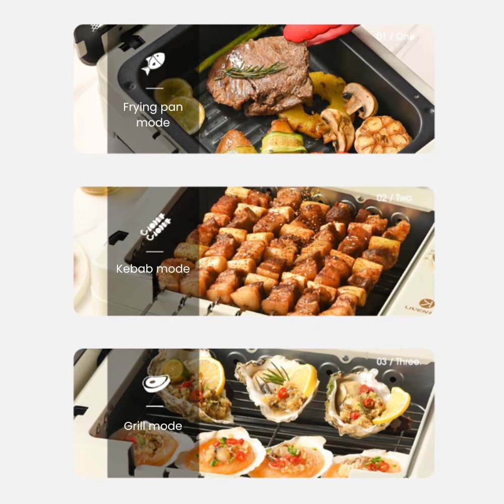 LIVEN BBQ Roasted Grill Baking Pan Automatic rotating skewers 3 in 1 烤盤 ...