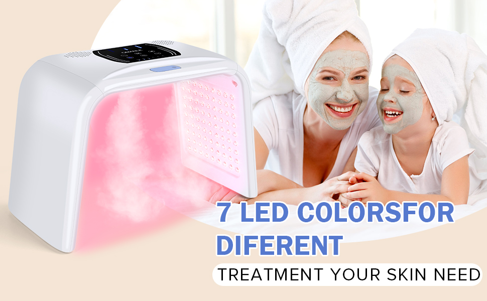 7 Colors LED PDT Photon Omega Light Face Mask Light Omelon Facial Skin ...