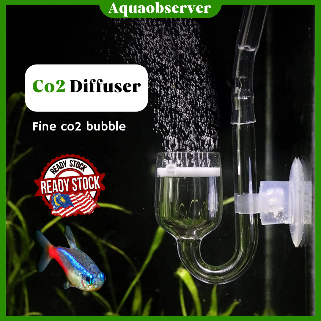 Aquarium CO2 Diffuser Fish Tank Glass Diffuser with U-Shape Connecting ...
