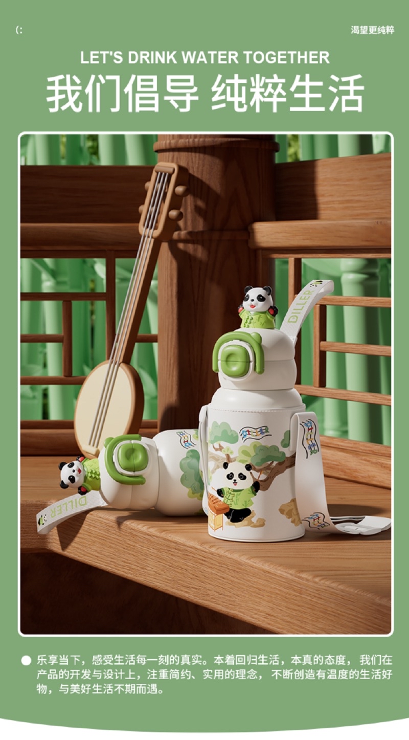 Diller Air Botol Sejuk Panas 2 fungsi 3D Toy SUS316L Straw Direct Thermo Water Bottle MLH9257 ...