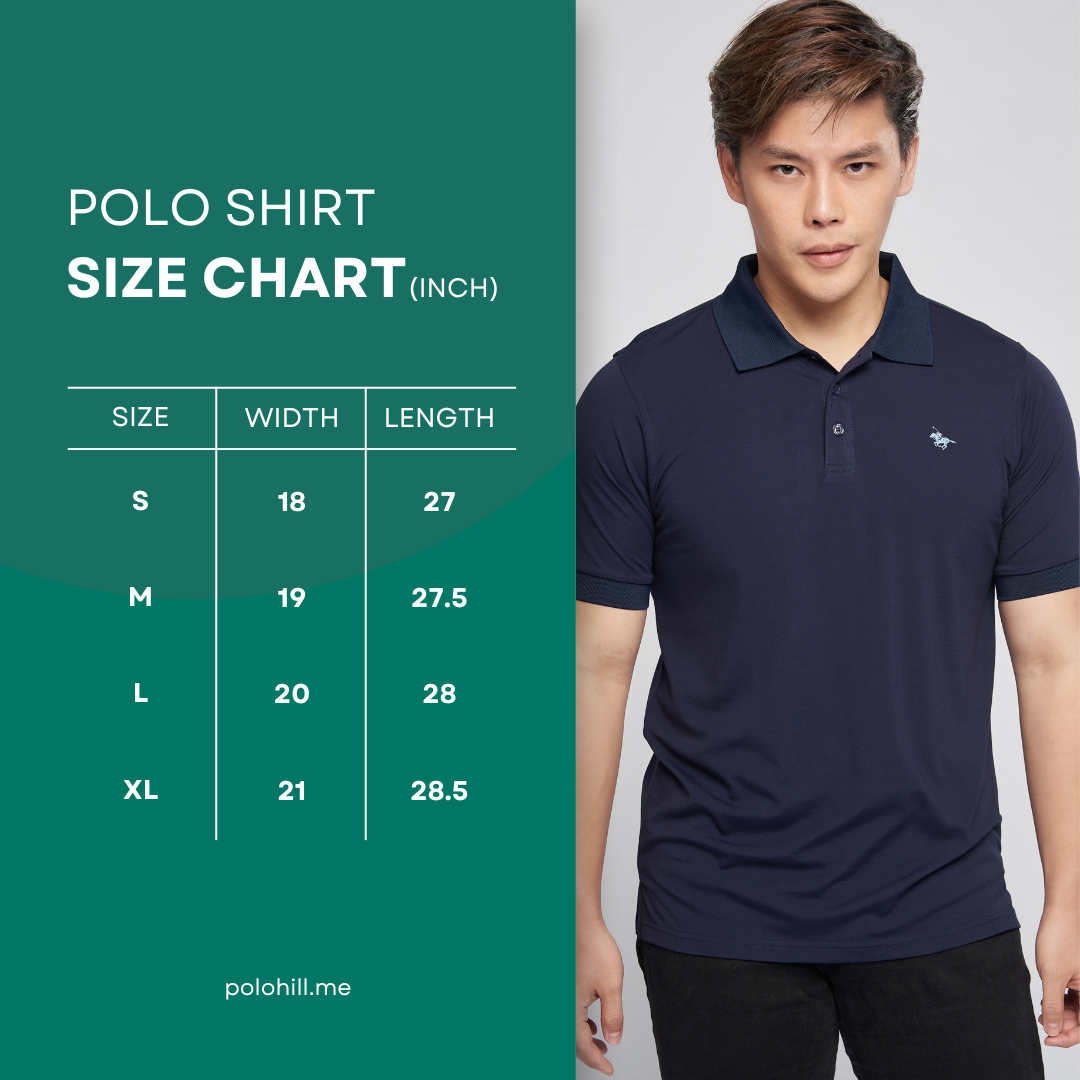 POLO HILL Men Silky Cotton Polo Tee PMAP-MA803 (Black/Navy/Khaki/Green ...