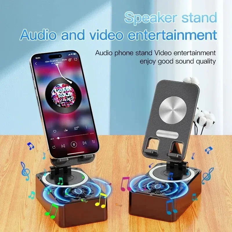 Cell Phone Stand Wireless BT Speaker Portable Anti-Slip Base 9D ...