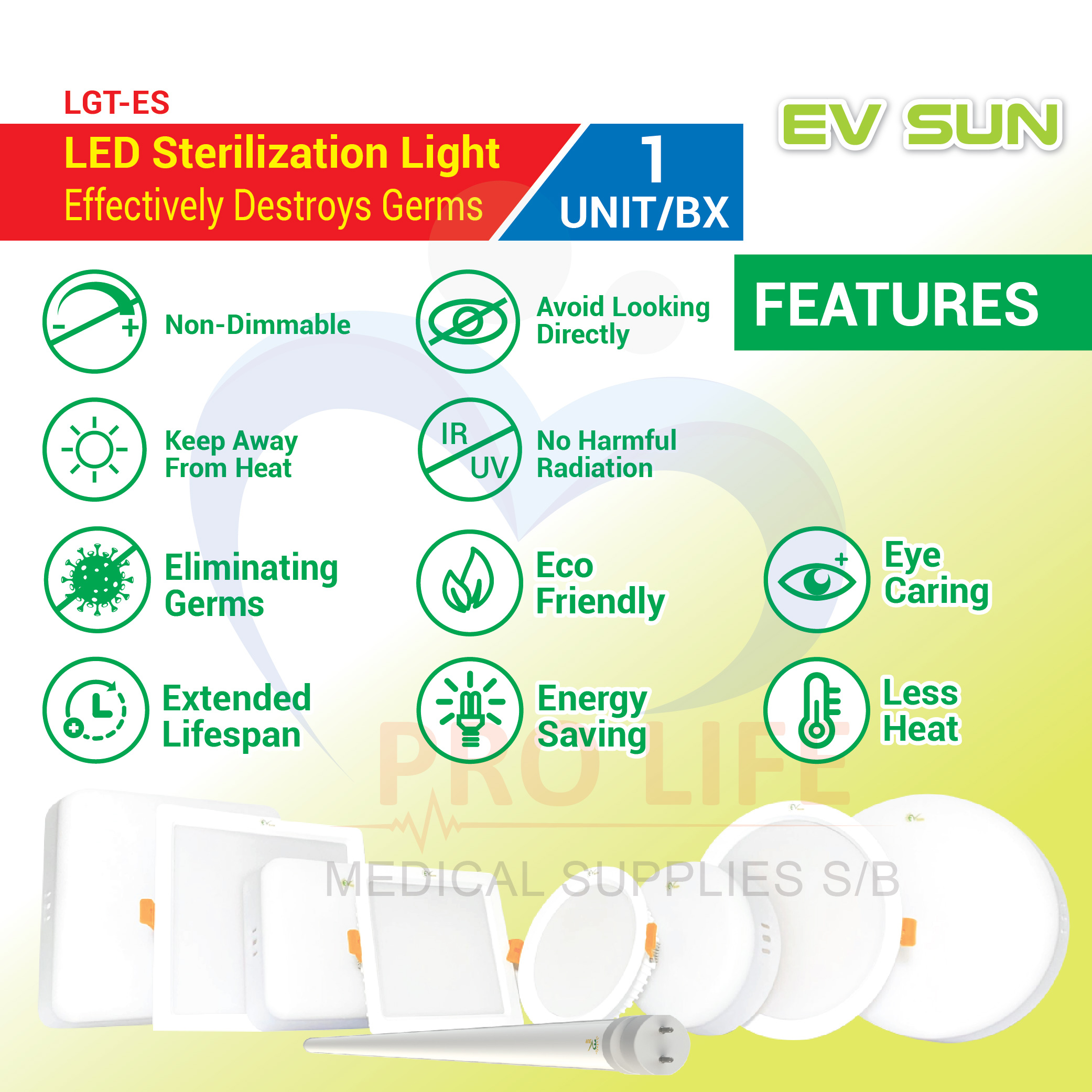 EV SUN LED Sterilization Light Effectively Destroys Germs(Downlight ...