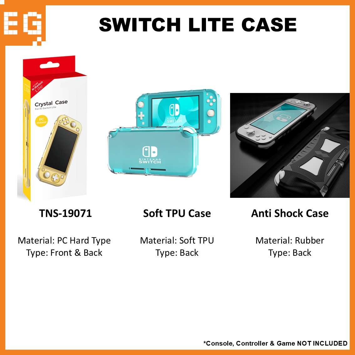 Nintendo Switch Lite Anti Shock Case Carbon Design Clear Hard Cover ...