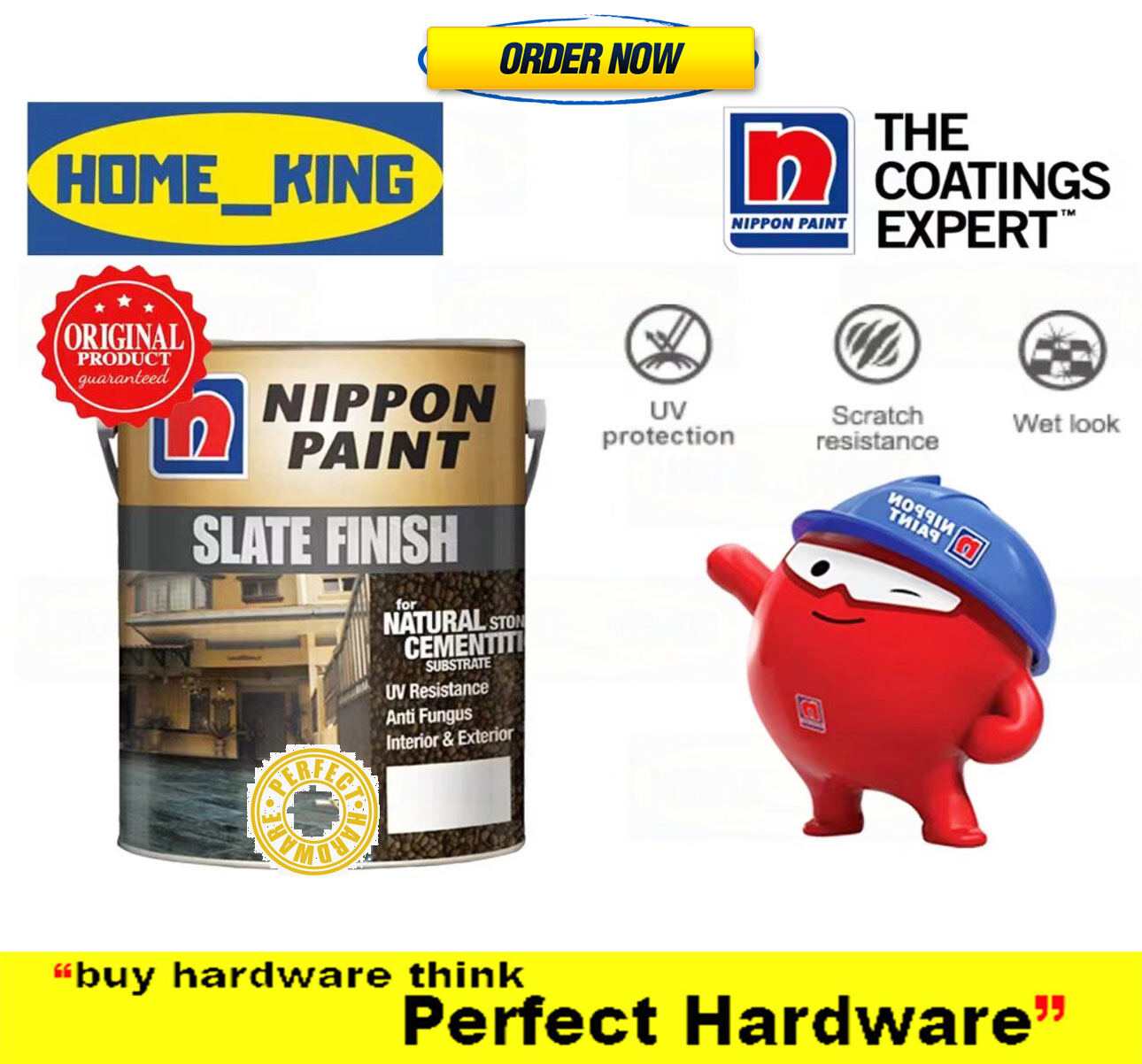 5L NIPPON Paint Slate Finish Acrylic Paint ,Paint Cat TILE Interior ...