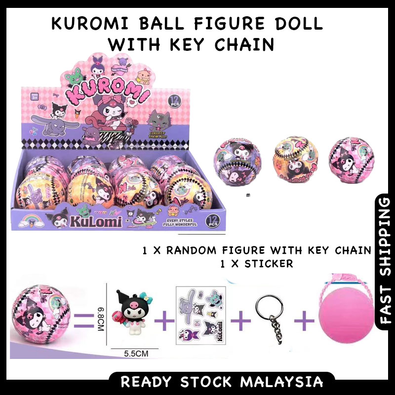 Kuromi Ball Figure Doll with Key Chain Toy Blind Surprise Dolls ...