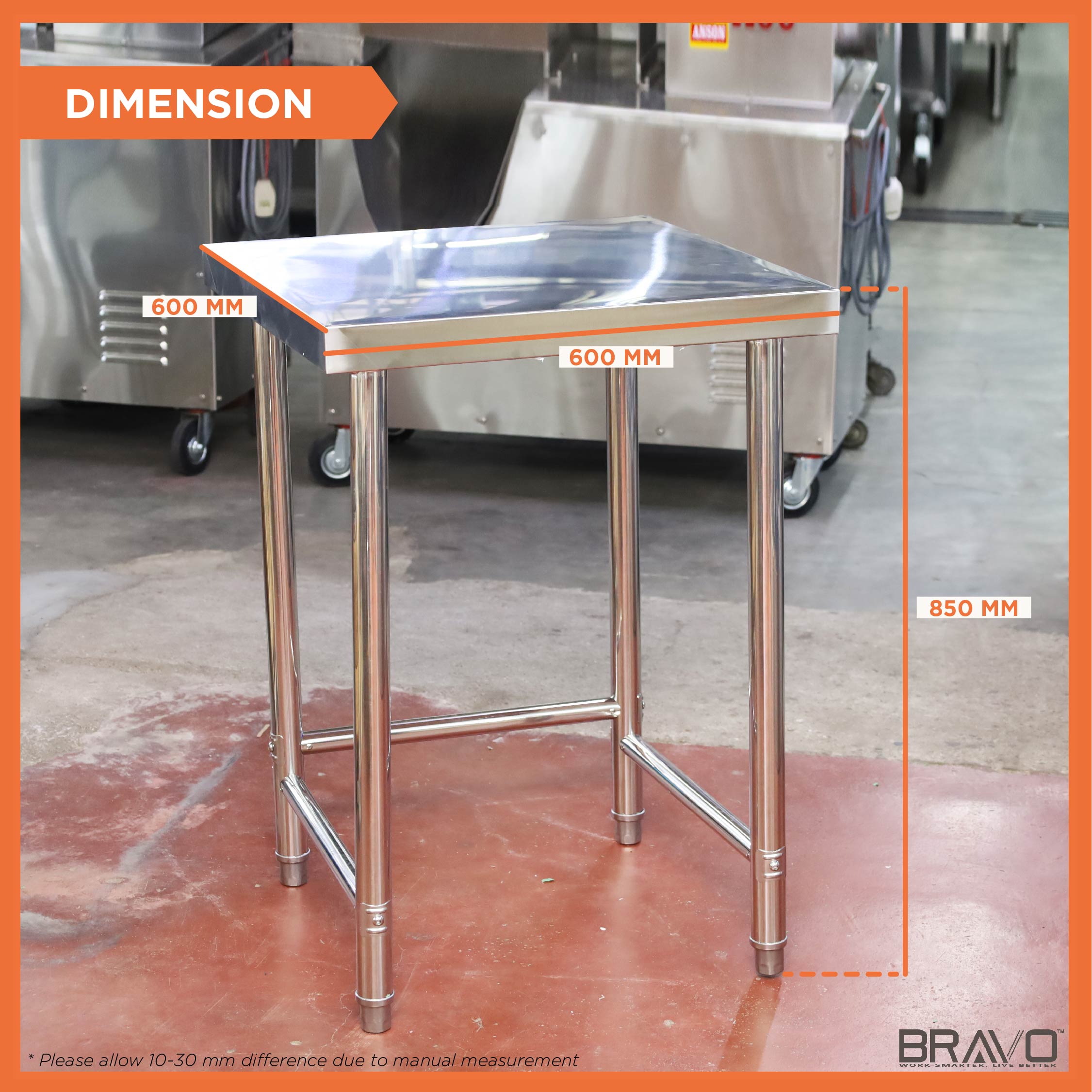 Bravo Stainless Steel Kitchen Table Meja Dapur Stainless Steel Working ...