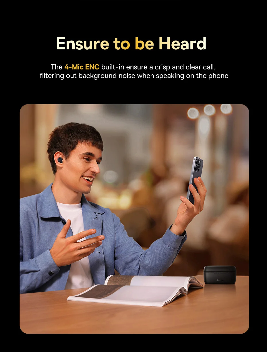 Baseus Bowie MA10/MA10 Pro ANC Wireless Earphone Bluetooth 5.3 48dB ...