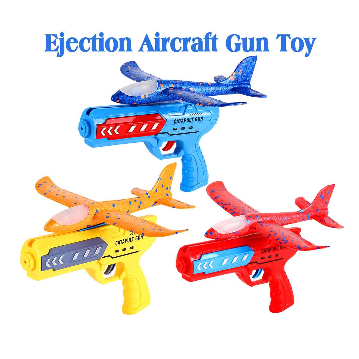 Kids Airplane Launcher Toy Throwing Foam Glider Toy Outdoor Flying ...