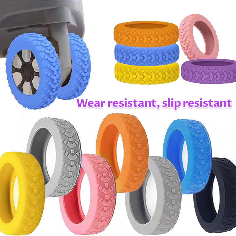 💗8Pcs Luggage Cover Protector Suitcase Wheel Cover Silicone Casters ...