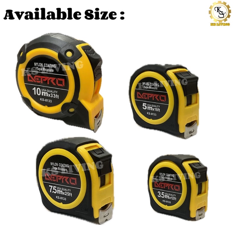Kim.S Depro Measuring Tape Heavy Duty 10m 7.5m 5m 3.5m Pita Pengukur ...