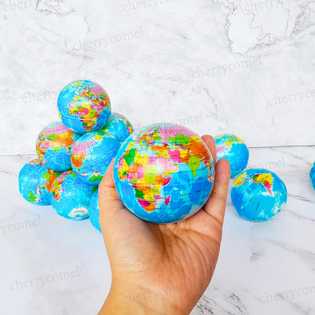 World Map Soft Ball Globe Bola Peta Dunia Squeeze Ball Anti-Stress Toy ...