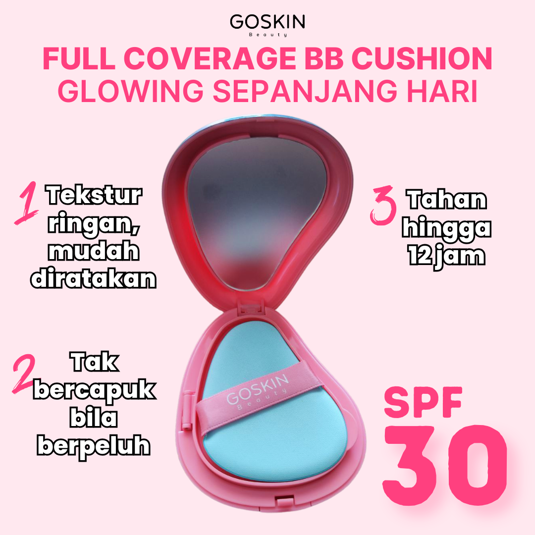 GOSKIN CUSHION FOUNDATION Glow Perfect Set with sunscreen Full Coverage ...