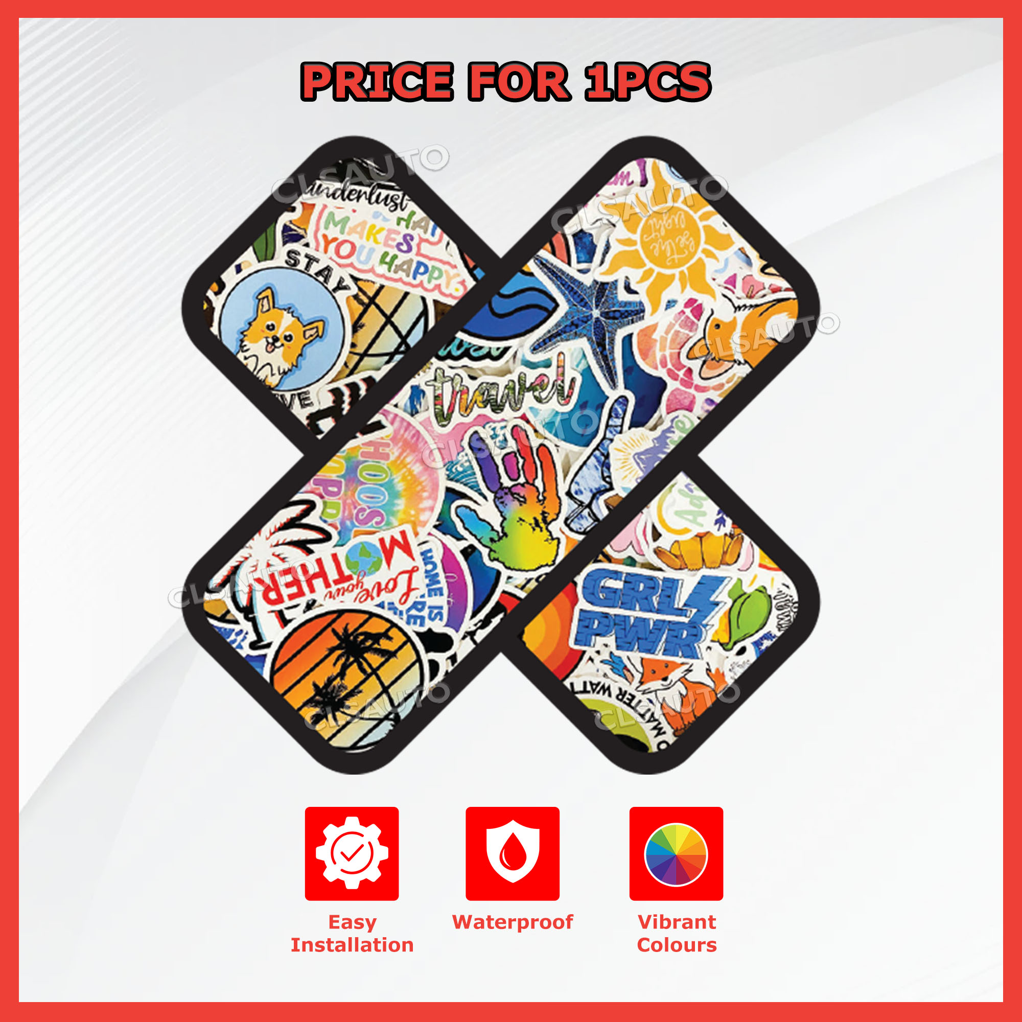 JDM Plaster Stickers Car - Variety of Designs, Waterproof, Vibrant ...