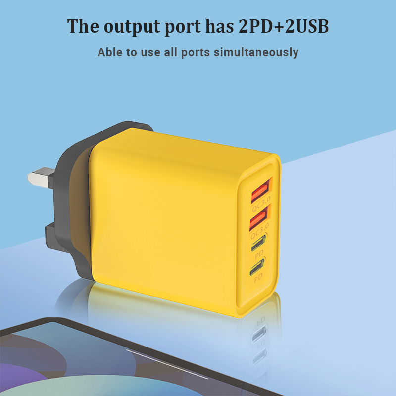 120W 4 Ports Charger Type C Quick Charge 3.0 USB Charger Adapter For ...