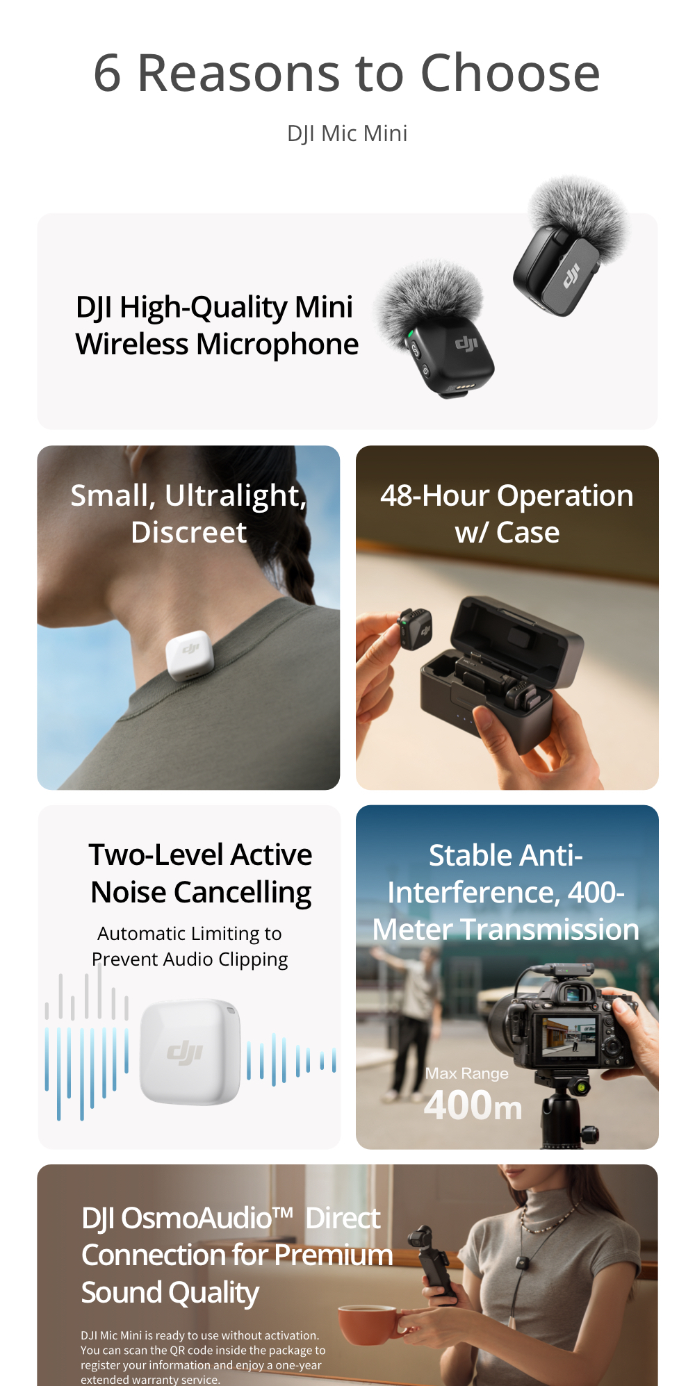 DJI Mic Mini - High Quality Mini Wireless Microphone | Ultralight | Two ...