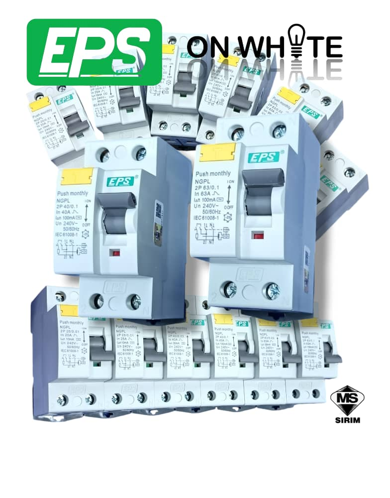 EPS ELCB 2POLE ( 20A / 25A / 40A / 63A ) 0.03mA / 0.1mA / 0.01mA Single phase RESIDUAL CURRENT ...