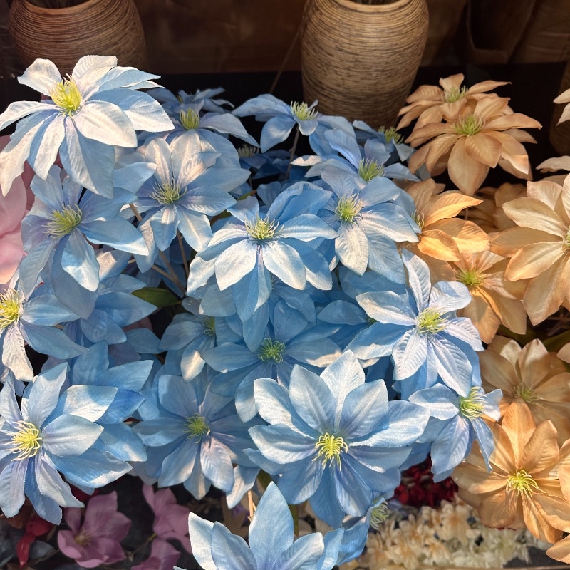 (3HEADS) LOTUS DIAMOND FLOWER Artificial Fake Plant Bouquet Plastic ...