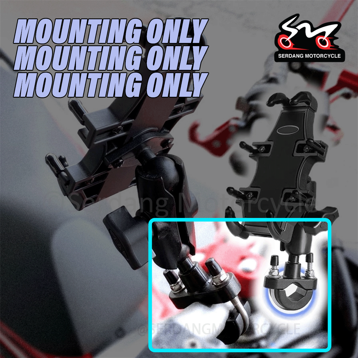 HY Accessories Mounting Spare Part Handlebar Side Mirror type 25mm ...