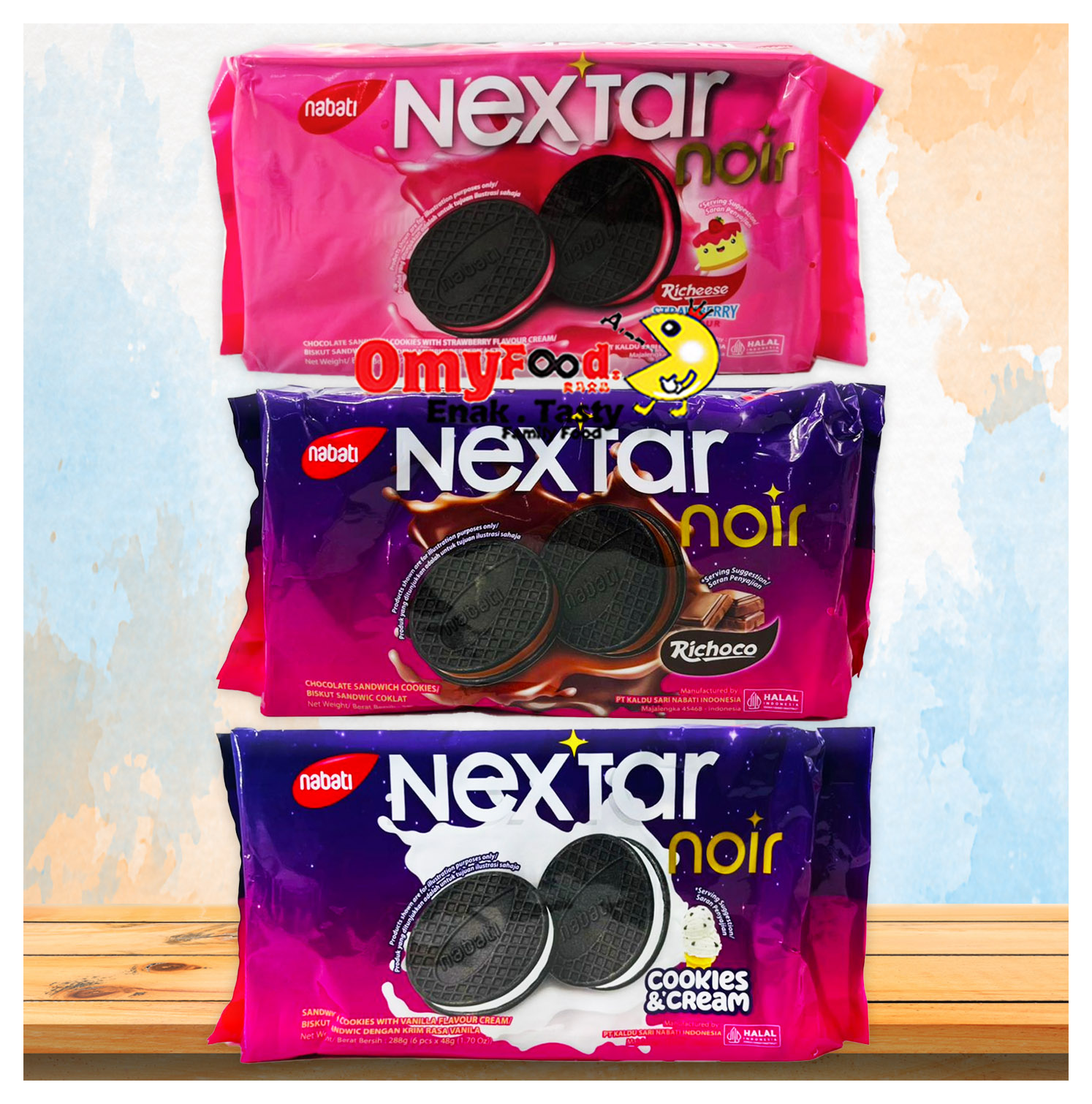 288g Nabati Nextar Noir Cookies [Strawberry / Cookies & Cream / Richoco ...