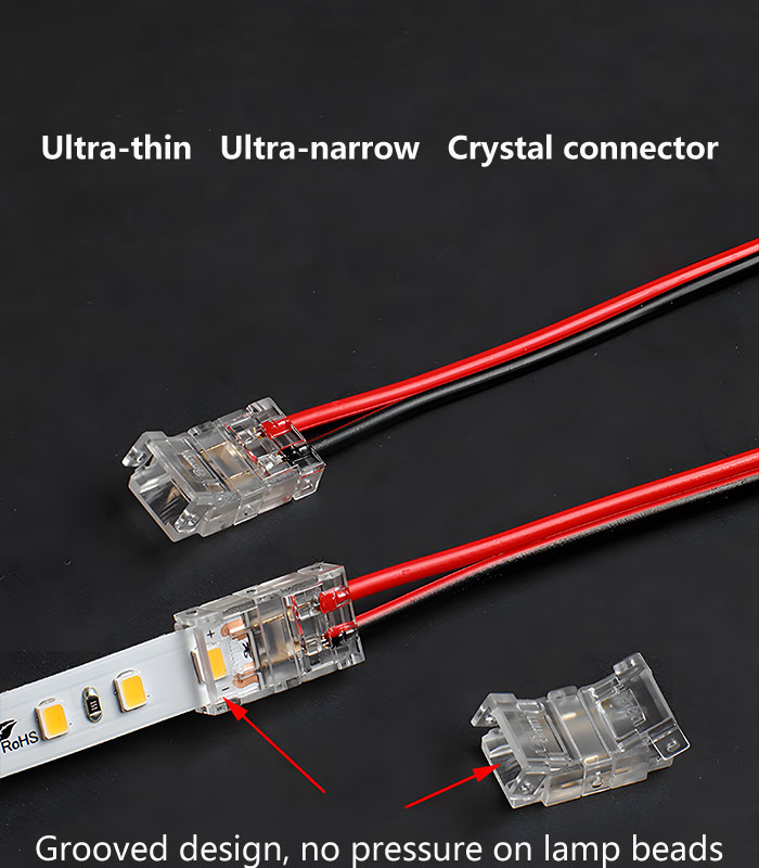 8mm led connector 2pin led light connector no welding led strip ...