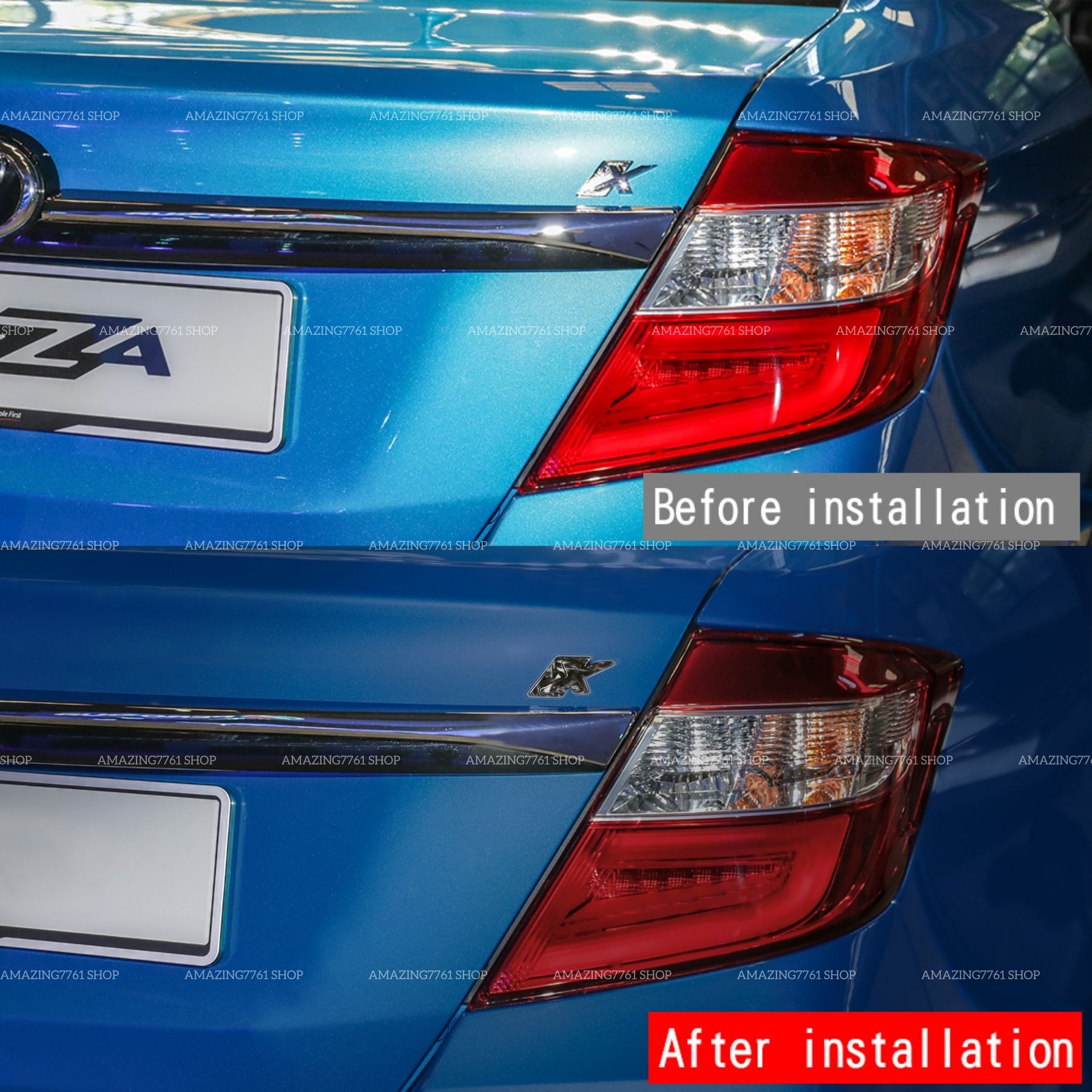 AMAZING PERODUA BEZZA 2016-2024 CAR X WORD LOGO EMBLEM FRAME COVER PNP ...