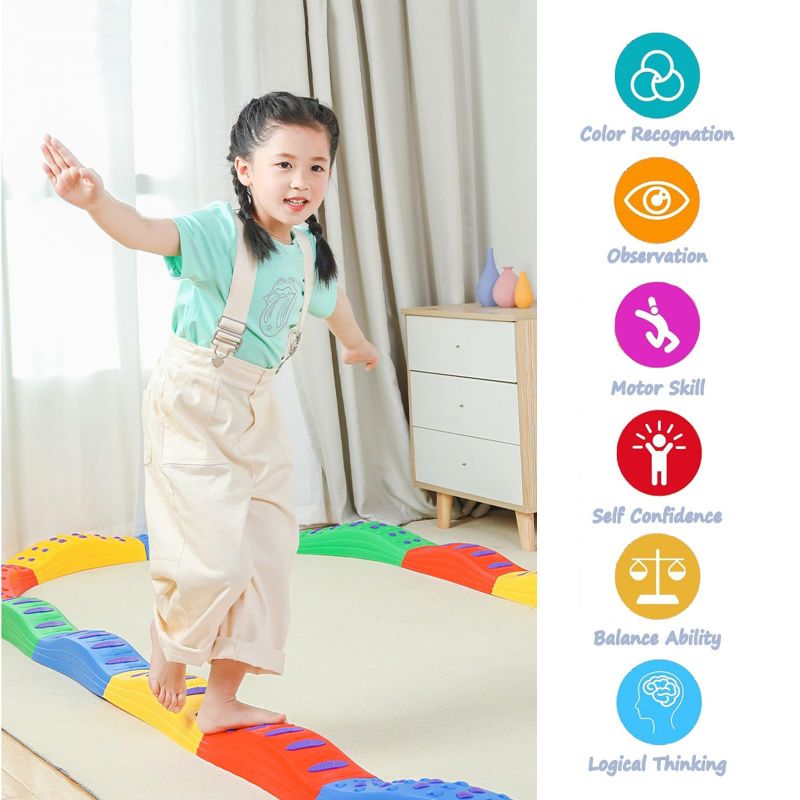 Kids Balance Beam Walking Balance Board Bridge Promote Balance ...