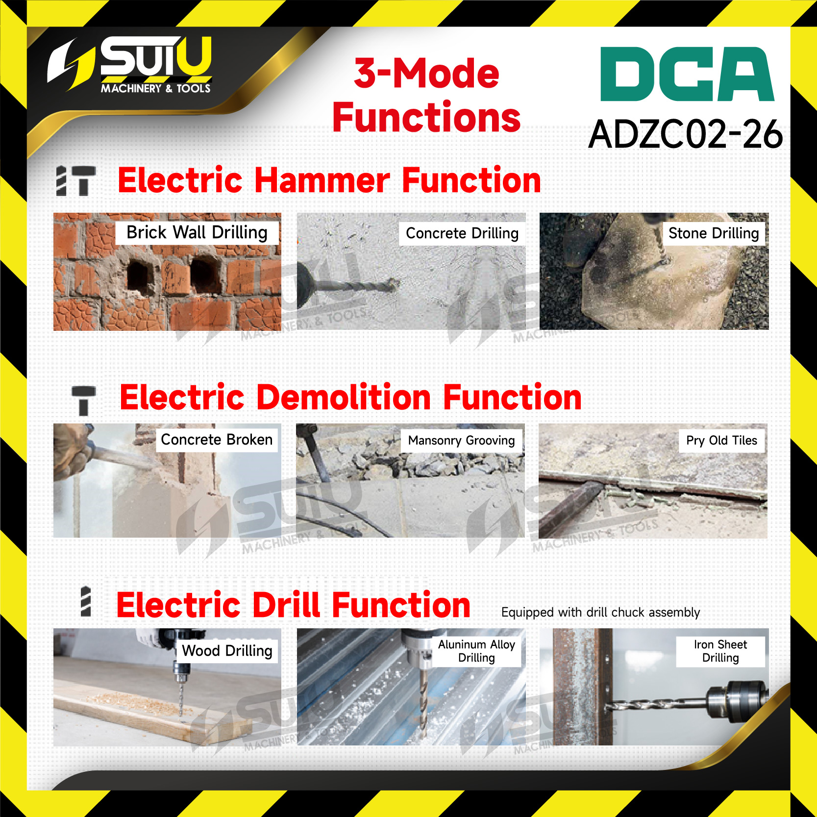 DCA ADZC02-26 / ADZC02-26Z / ADZC02-26EM 20V 3.1J Brushless Cordless ...