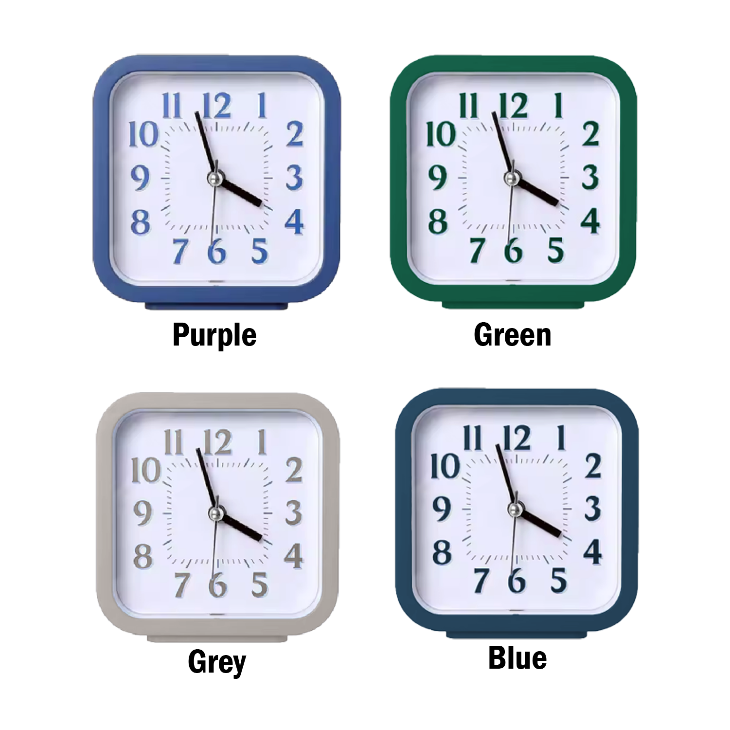 Square Alarm Clock Fashion Quartz Alarm Clock Loud Sound Analogue Desk ...