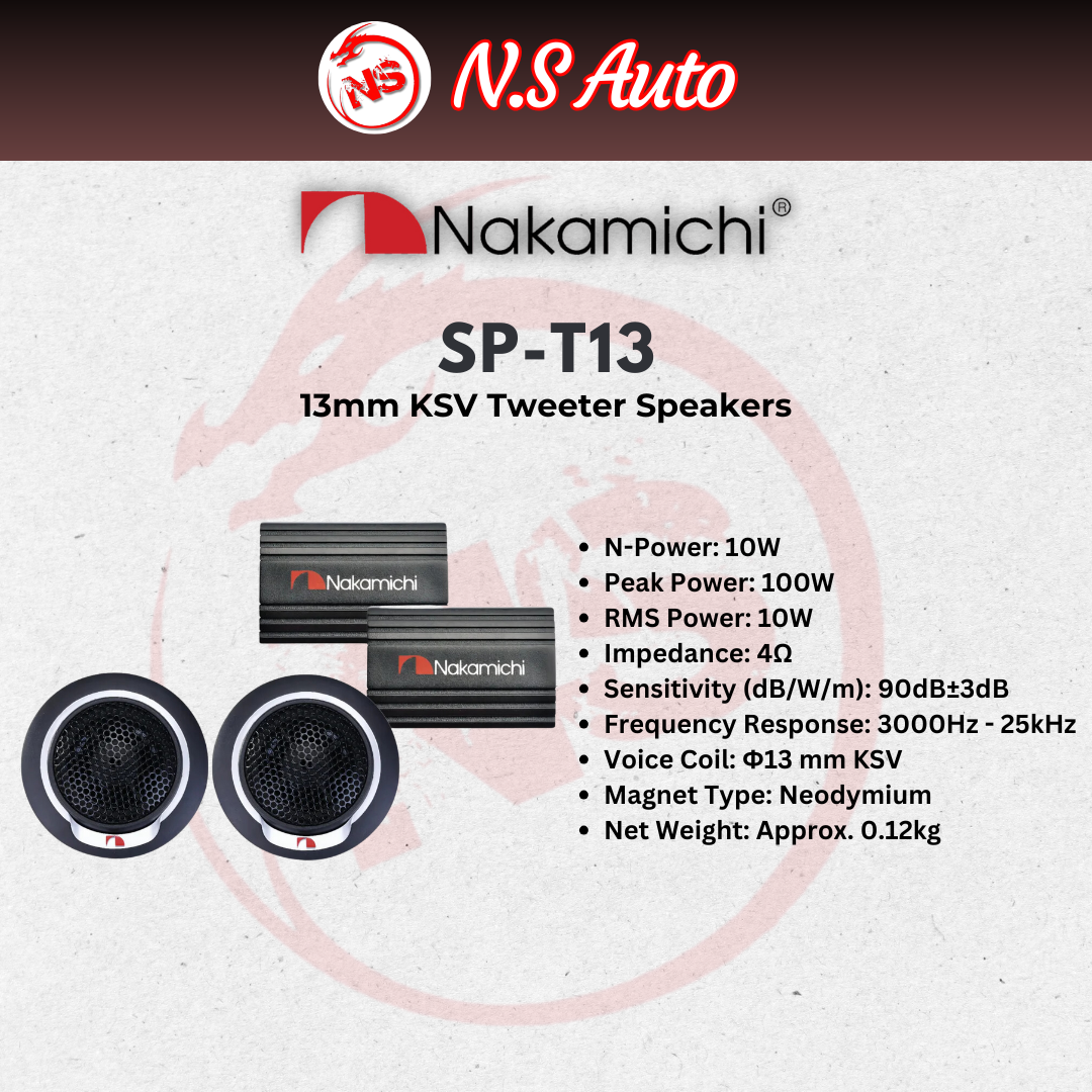 Nakamichi SP-T13 13mm KSV Tweeter Speakers Tweeter Kereta Car Tweeter Speaker Kereta Car Speaker ...