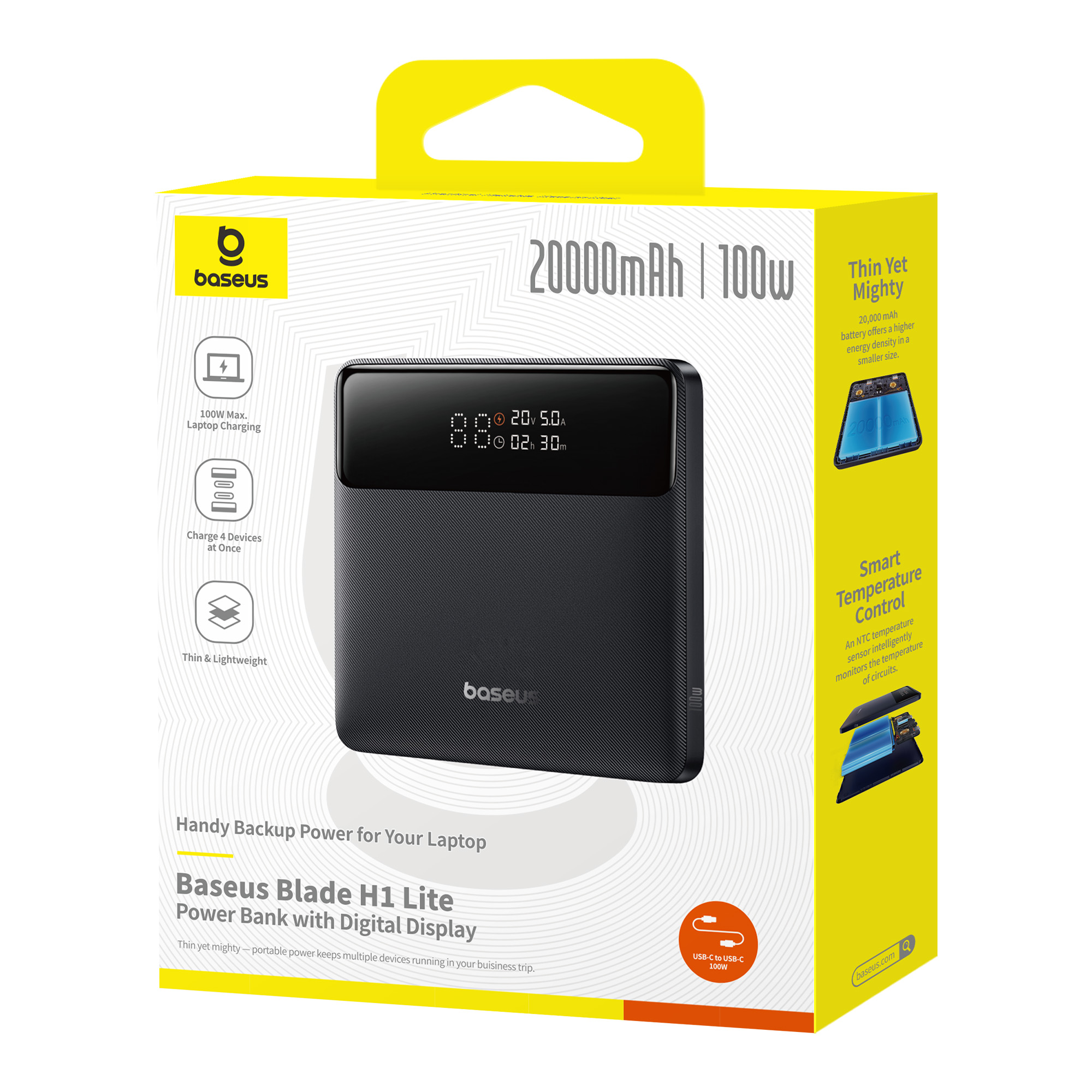 Baseus Blade H1 100W Powerbank 20000mAh PD Fast Charging Portable ...