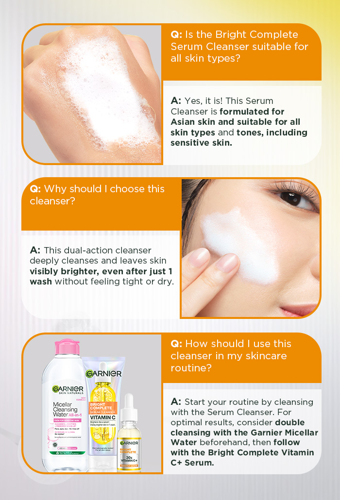 [NEW LAUNCH] Garnier Bright Complete Serum Cleanser 100ml - Brightens ...