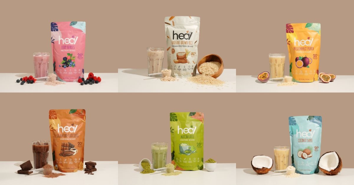 HEAL PROTEIN SHAKE POUCH Powder Pack Whey Protein/Pea Protein/Plant ...