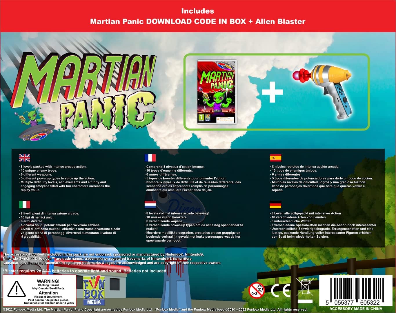 Nintendo Switch Martian Panic Game and Blaster Gun Bundle (Code in Box ...